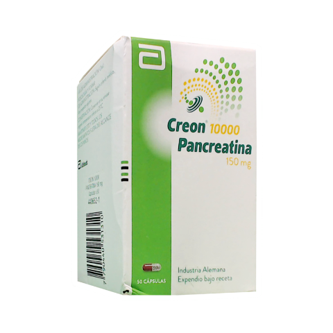 Creon 10000 Pancreatina 150 mg Abbott Caja x 50 Cápsulas con ...