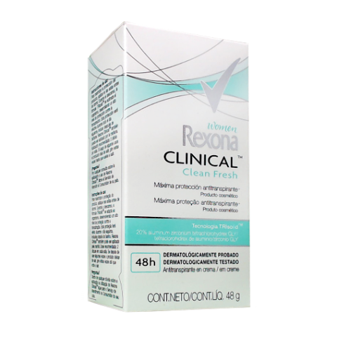 Antitranspirante Rexona Women Clinical Clean Fresh Barra x 48 g