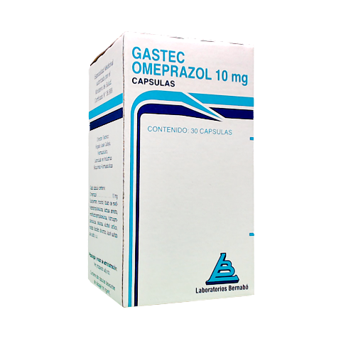 Gastec Omeprazol 10 mg Bernabó Frasco x 30 Cápsulas
