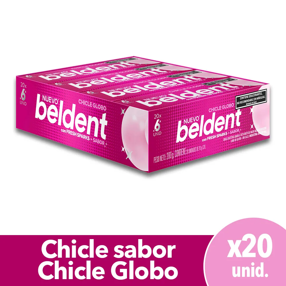 Chicle Beldent Globo Poseidón Blíster x 10 gr