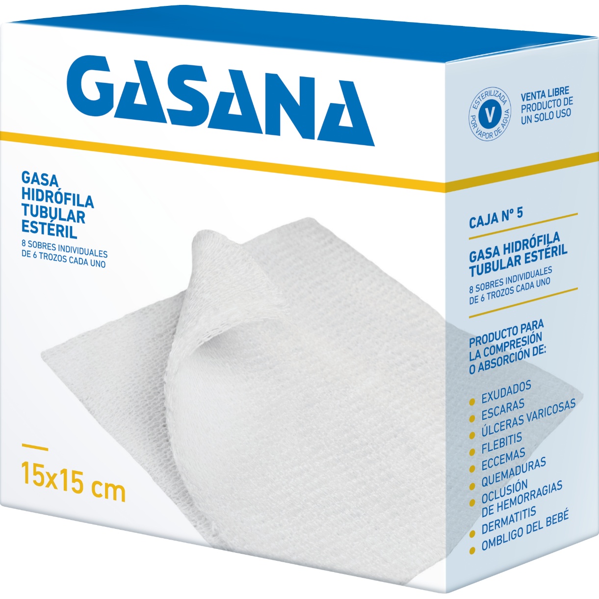 Gasa Gasana N°5 Empaque x 1 und (15 x 15 cm)