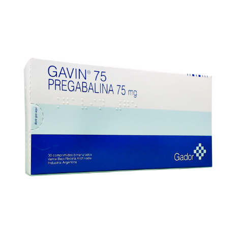 Gavin 75 Pregabalina 75 mg Gador Caja x 30 Comprimidos