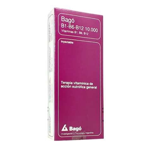 Bagó B1 B6 B12 10000 Complejo B Bagó Caja x 3 Frascos Ampolla Inyectables