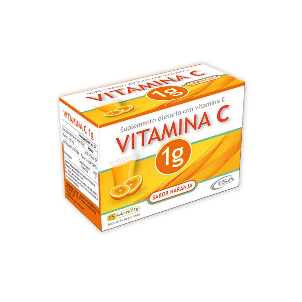 Vitamina Ácido Ascórbico 1000 mg Isa Caja x 15 Sobres
