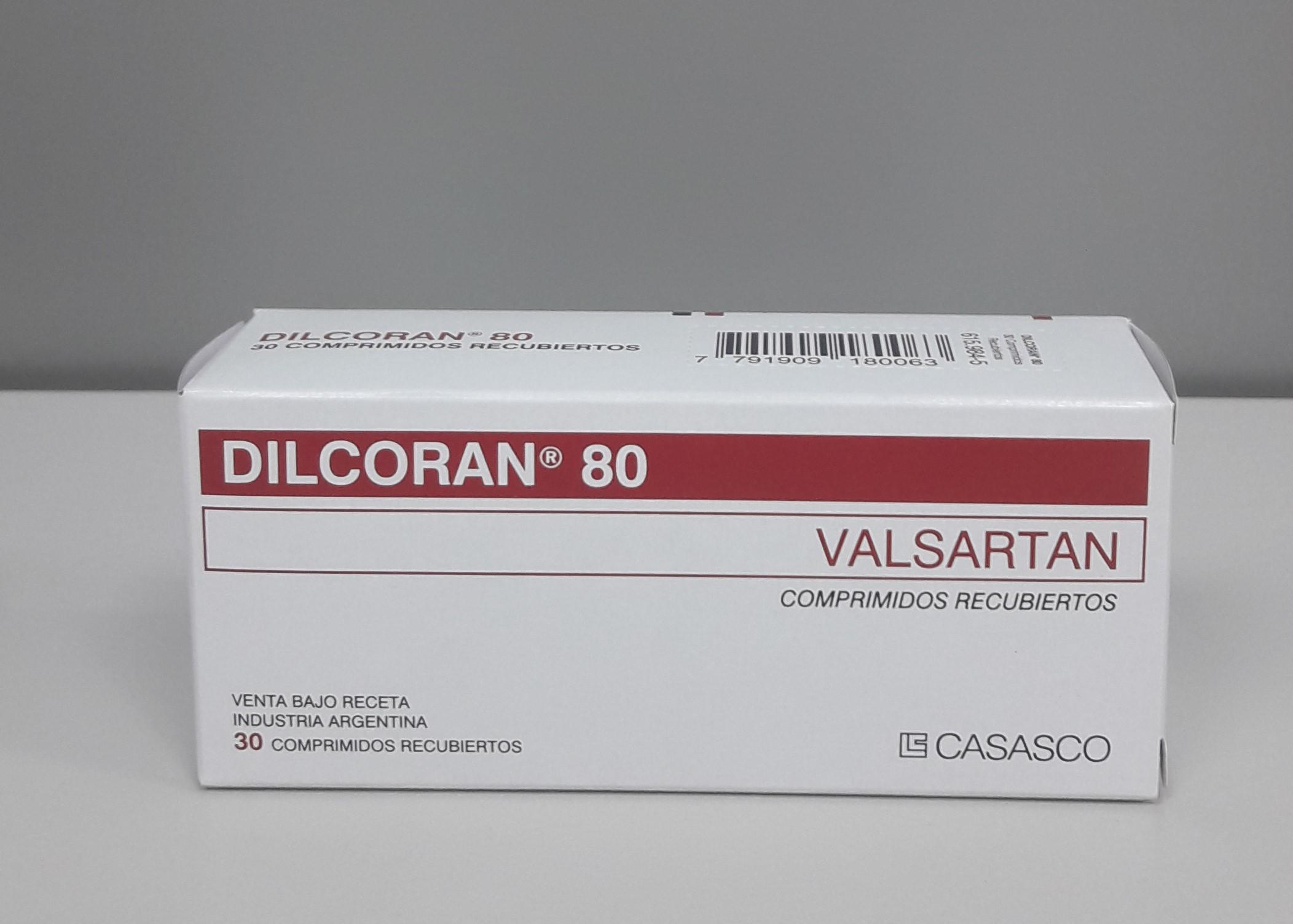 Dilcoran Valsartan 80 mg Casasco Caja x 30 Comprimidos