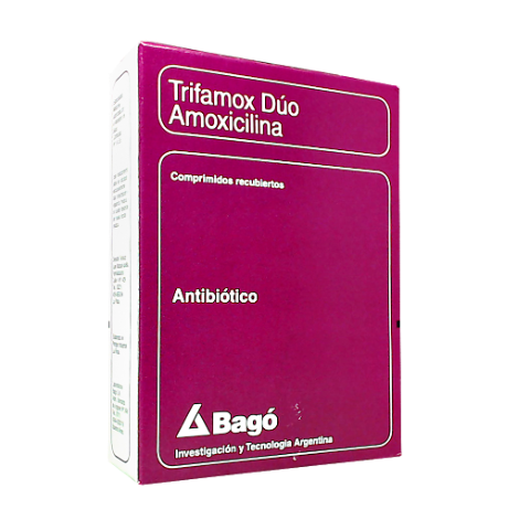 Trifamox Duo Amoxicilina 875 mg Bagó Caja x 14 Comprimidos