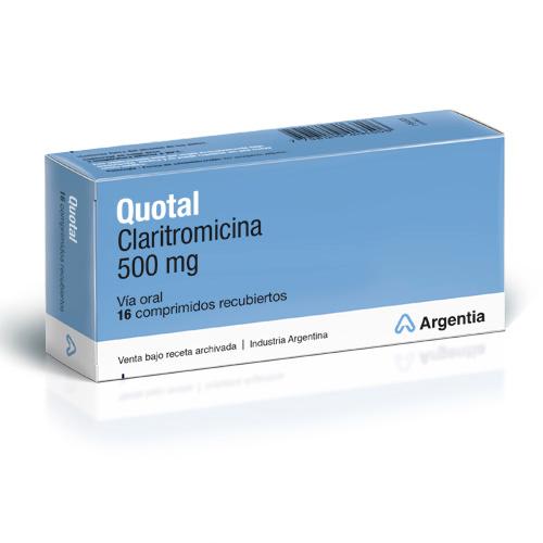 Quotal Claritromicina 500 mg Siegfried Caja x 16 Comprimidos